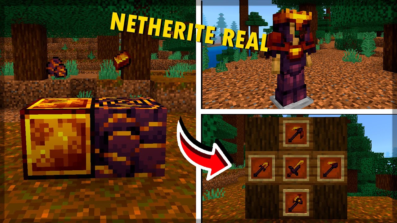A MELHOR textura para NETHERITE no Minecraft Bedrock ! Royal Netherite ...
