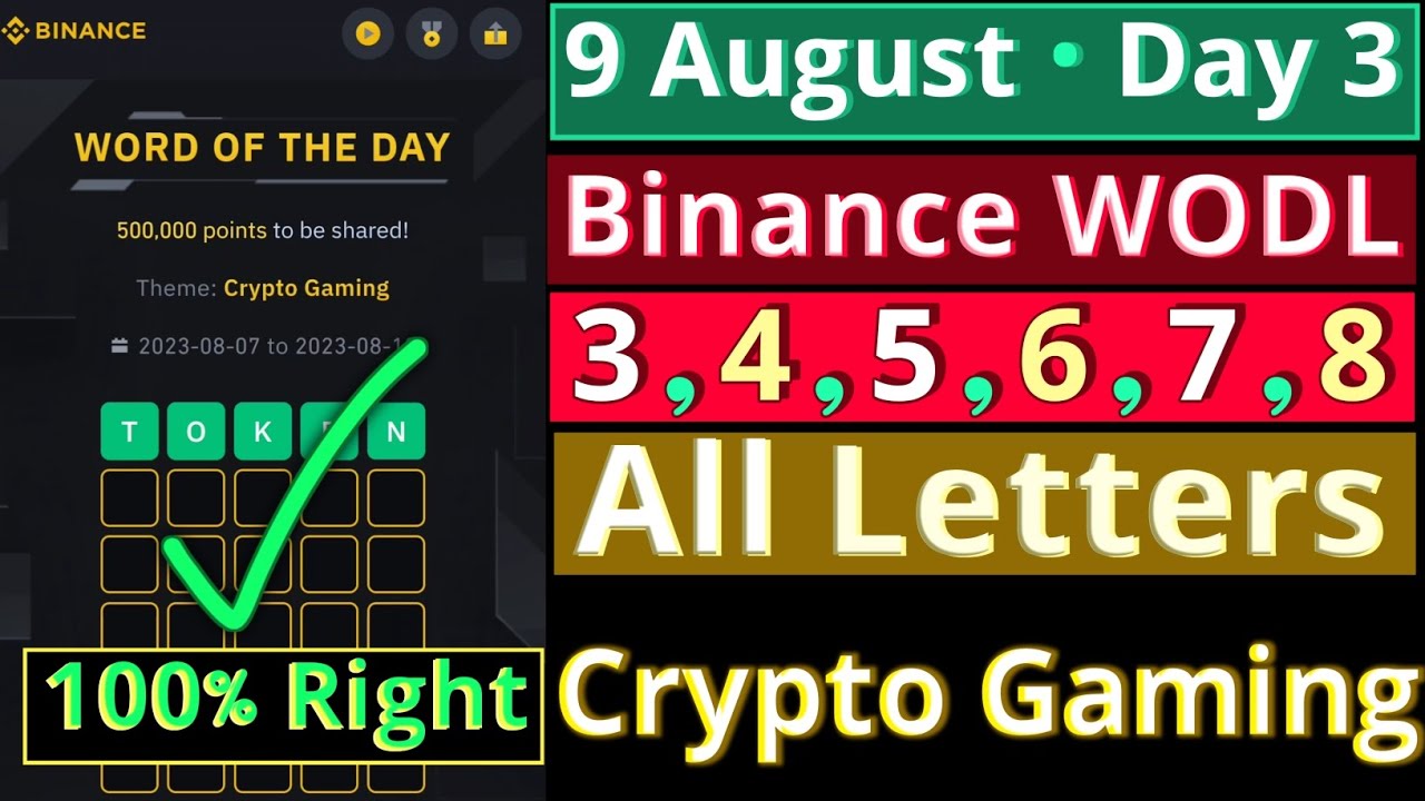 9 August Crypto WODL Answers | Binance Word of the day answer Today ...