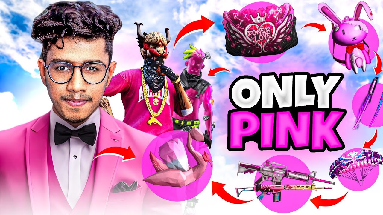 All Items PINK 🩷 Free Fire Pink Challenge | Free Fire Malayalam - YouTube