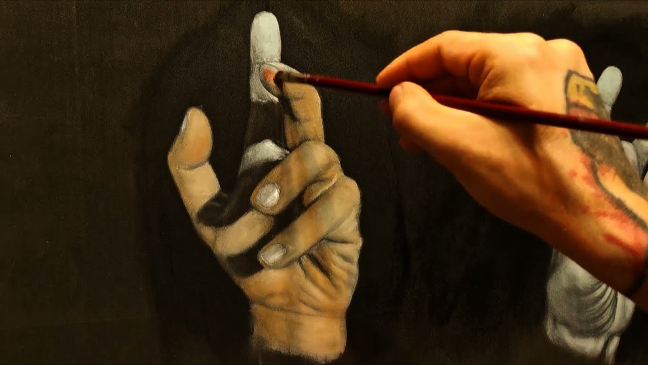Painting Hands In Layers - Building Up With White And Glazing - YouTube