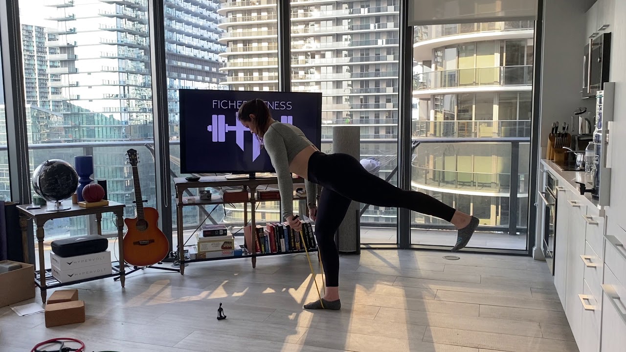 Elastic Band Single Leg Reverse Flyes - YouTube