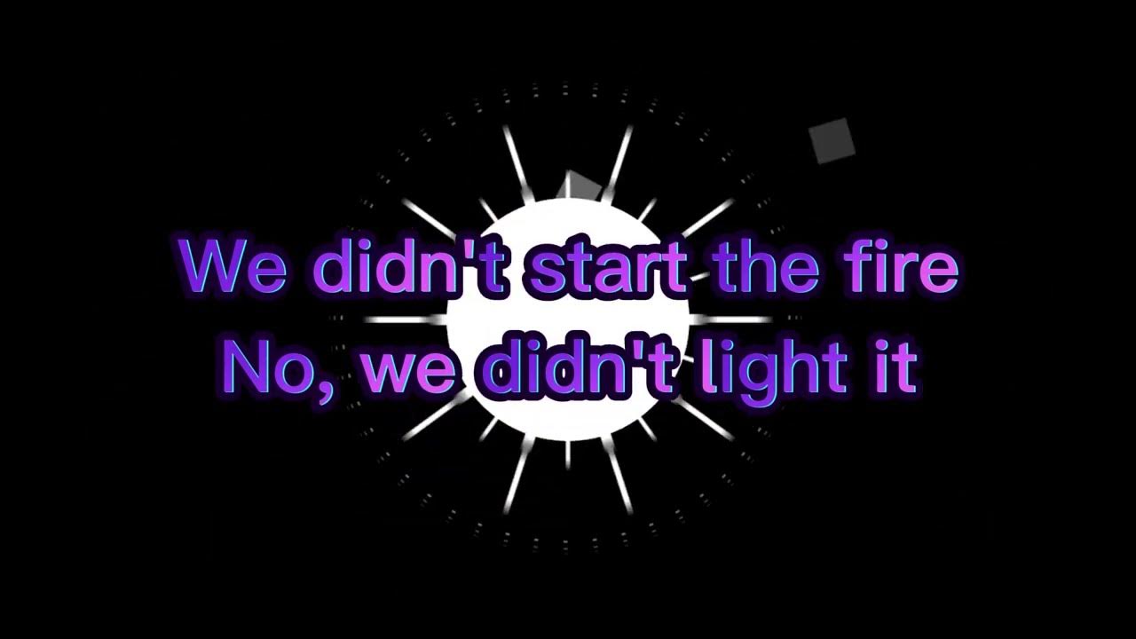 We Didn't Start the Fire- Fall Out Boys Lyric Video - YouTube