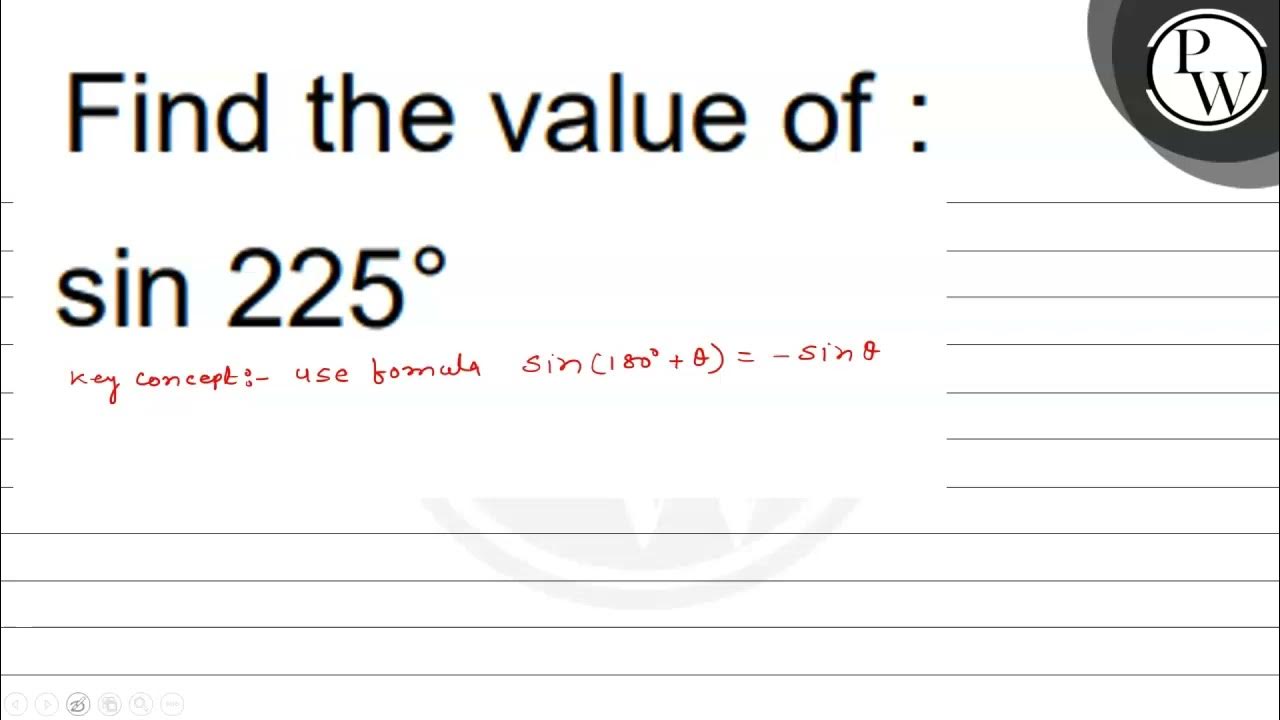 find-the-value-of-sin-225-youtube