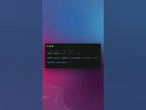 JavaScript Shortcuts - find() - Higher Order Array Method - YouTube