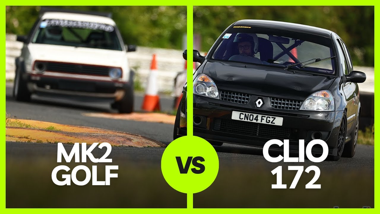 Clio 172 vs Mk2 Golf ABF Blyton Park Circuit - YouTube