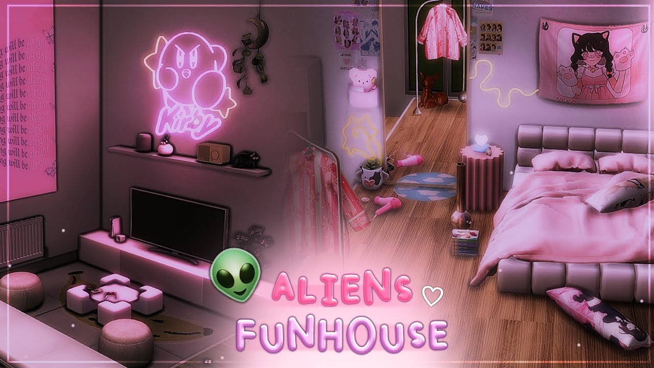 The Sims 4 👽 Aliens Funhouse ♡ Speed Build 🍳 - YouTube