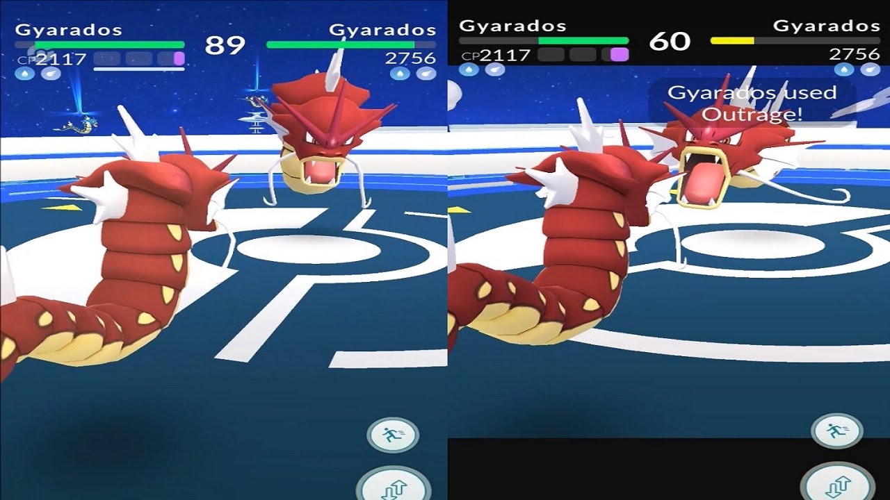 Shiny Red Gyarados VS Shiny Red Gyarados! Pokemon go Gym Battle - YouTube
