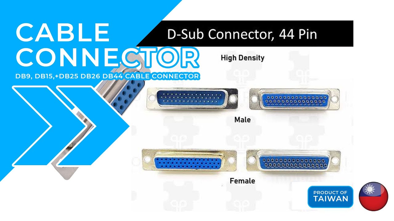 Cable Connector db9, db15,+db25 db26 db44 cable connector - YouTube