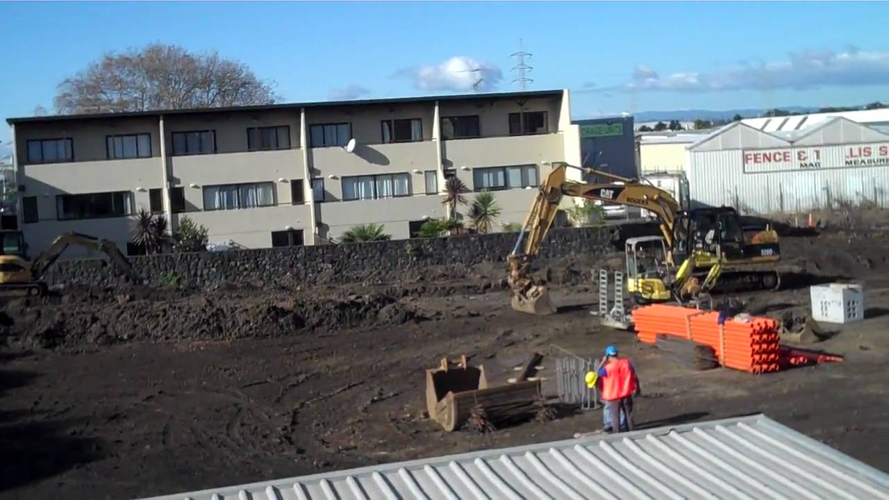 Onehunga train station construction - YouTube