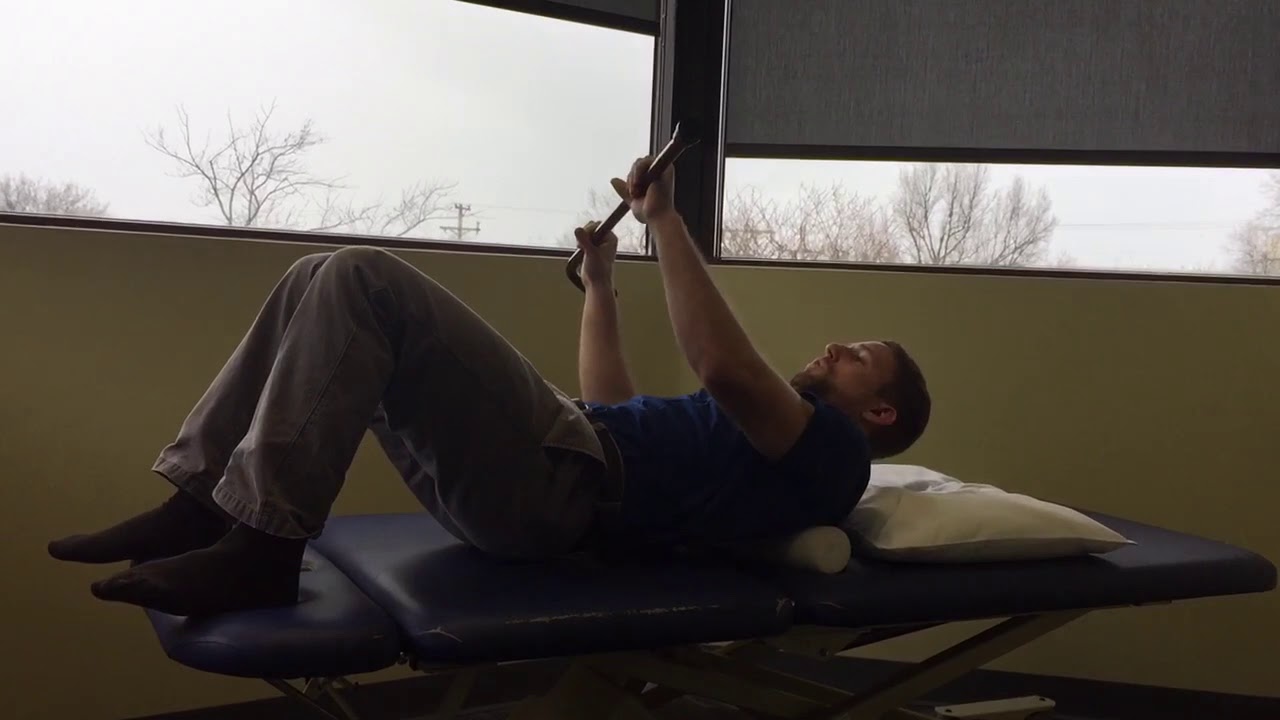 Foam roll supine shoulder flexion - YouTube