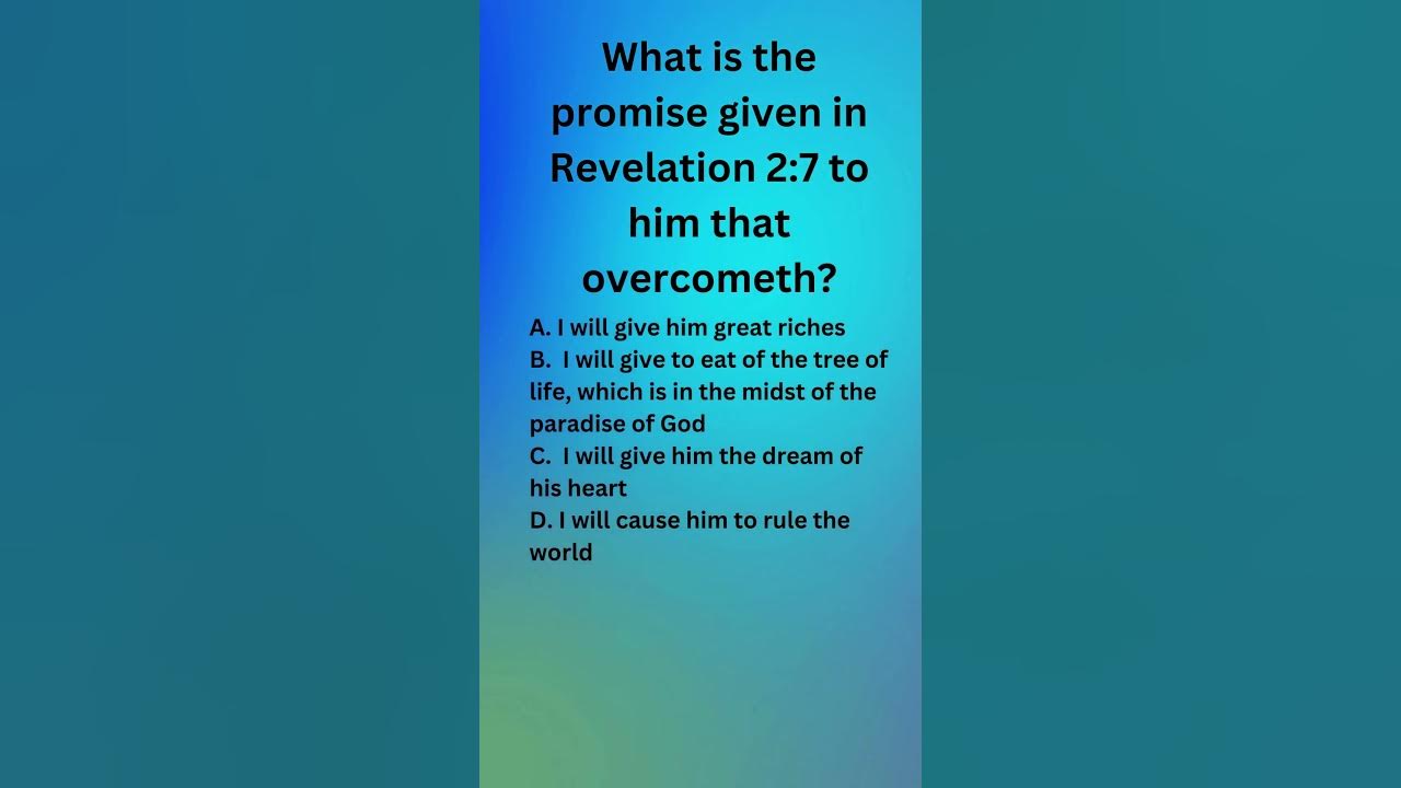 The Book of Revelation Chapter 2 Mini Quiz Part 2 #quiz #bibleverse # ...
