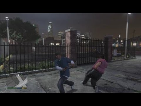 Franklin Hits Oversized fat man with Axe. - YouTube
