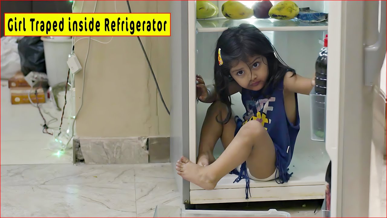 The girl is trapped inside the Refrigerator. What Will Happen? - YouTube
