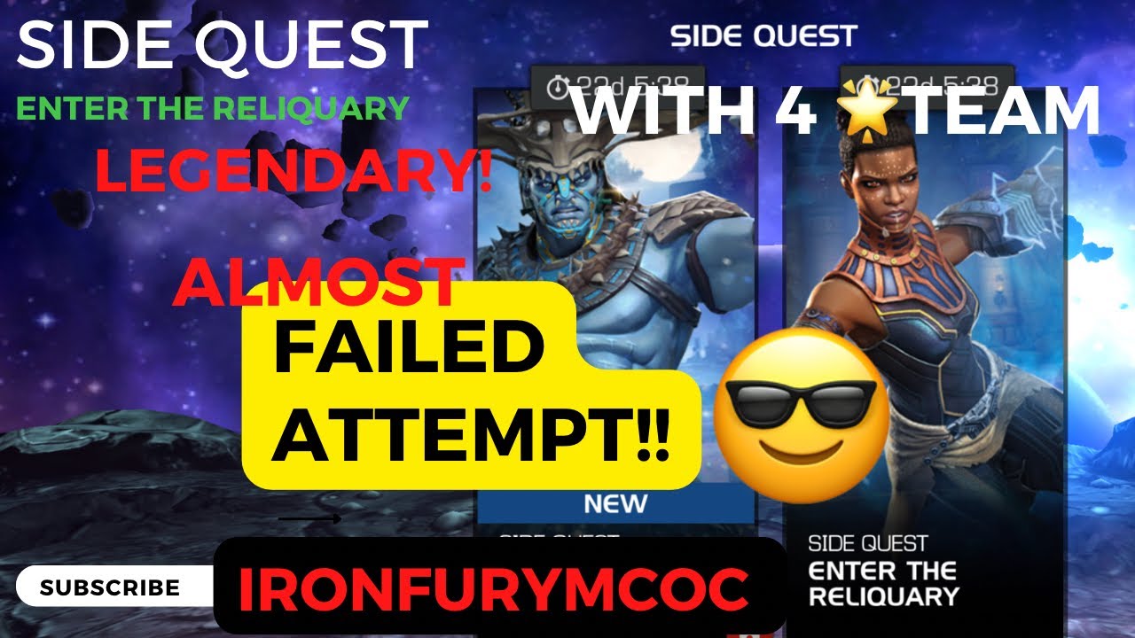 MCOC LEGENDARY Side Quest with 4🌟 - Almost FAILED - YouTube
