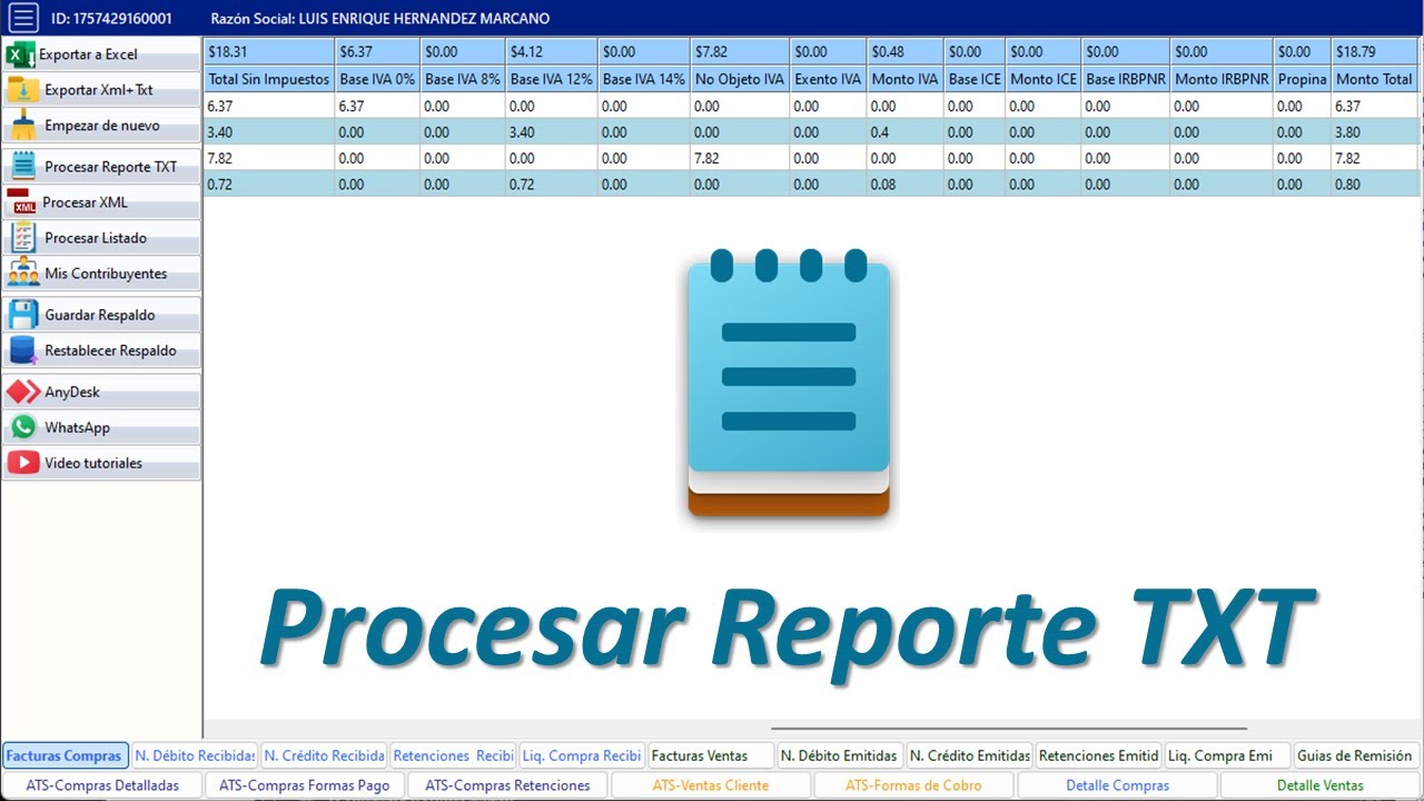 Procesar Reporte TXT - Comprobantes SRI a Excel - YouTube
