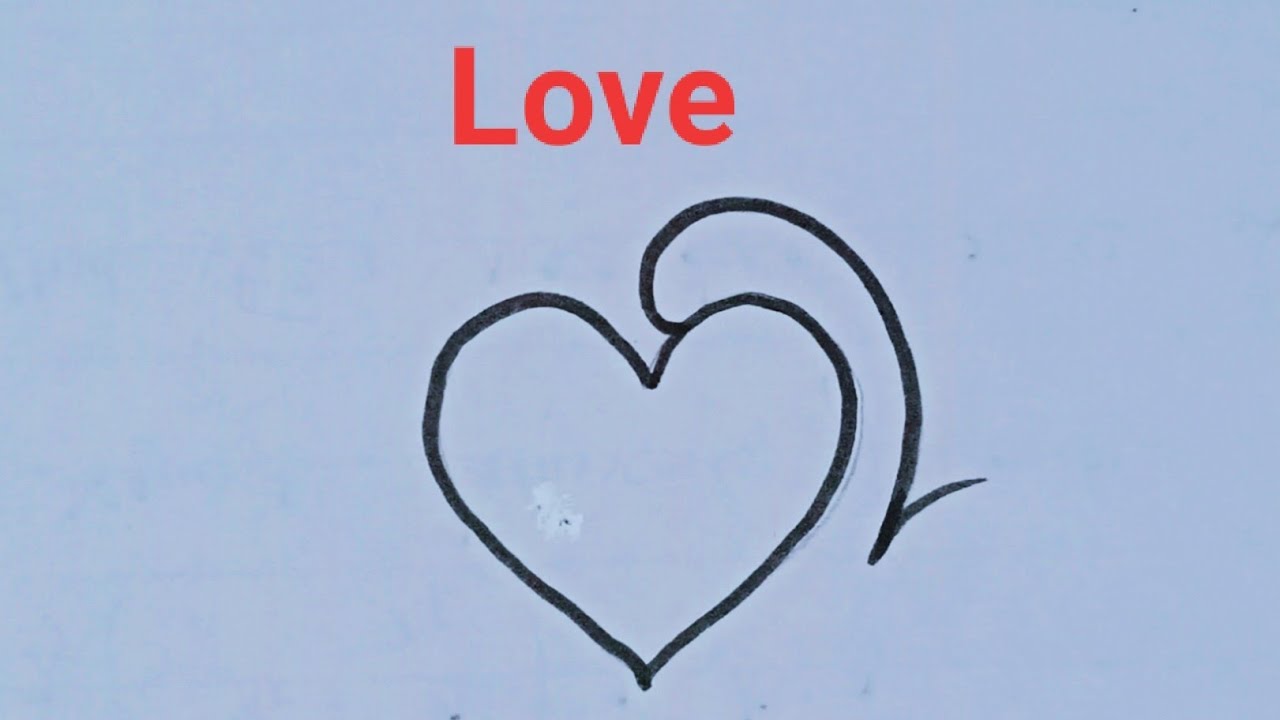 Love birds Drawing / How to draw love birds from heart shape / Love ...