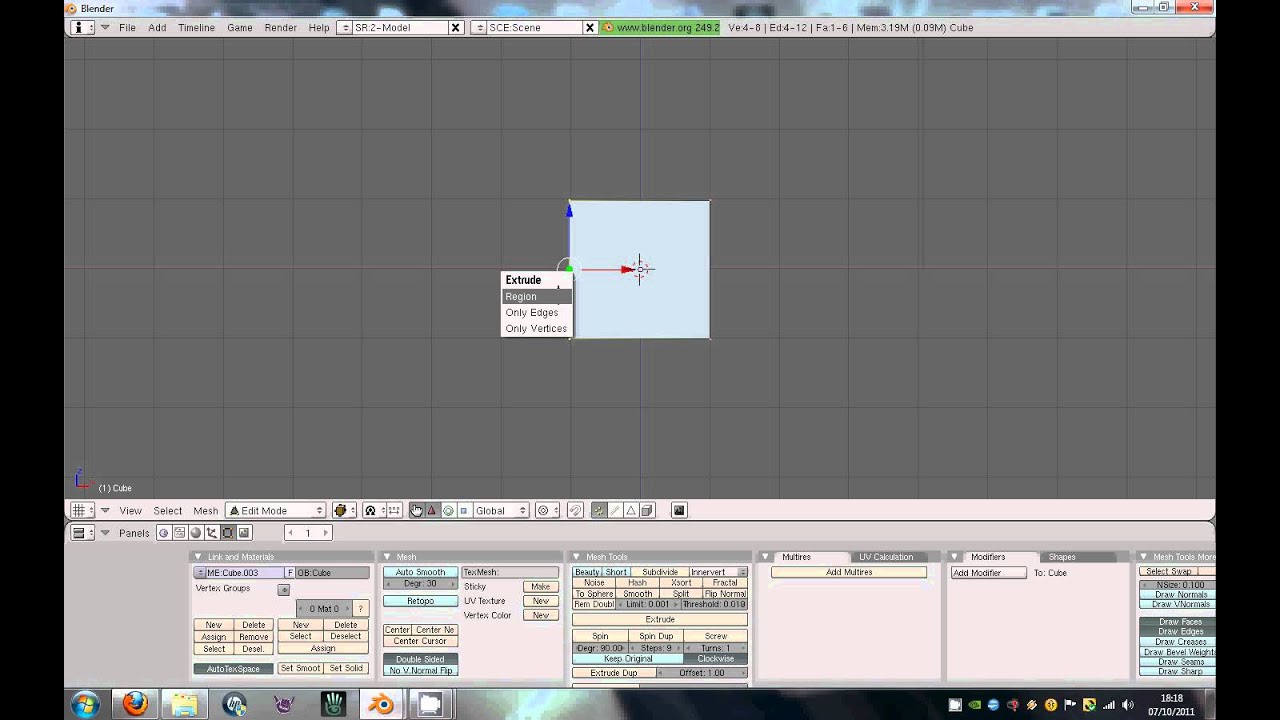 Blender for Second Life Mesh: Extrude! - YouTube