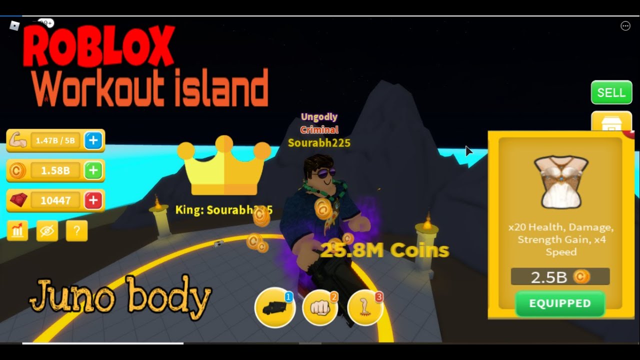 I Become Juno In Workout Island Roblox - YouTube