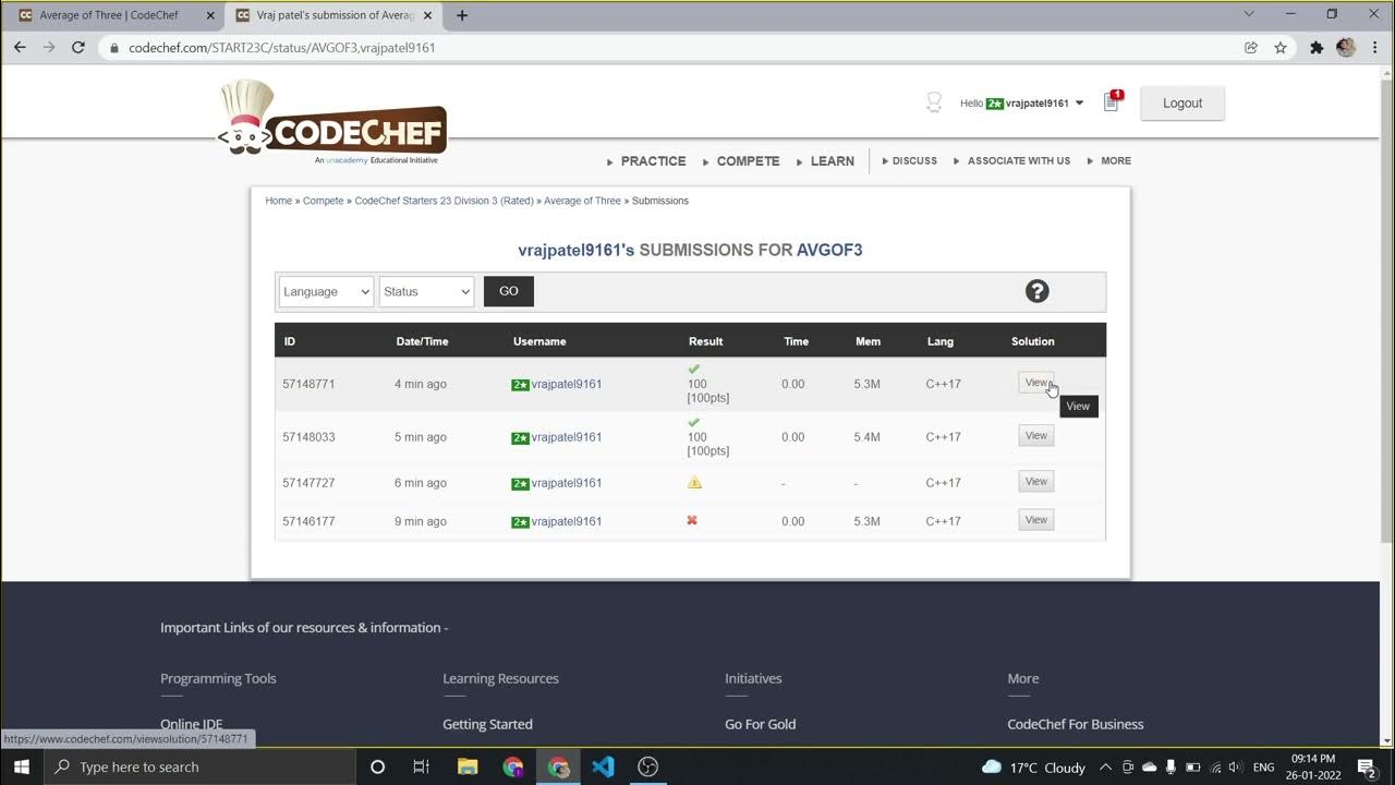 Average of Three codechef starters solution |AVGOF3 solution - YouTube