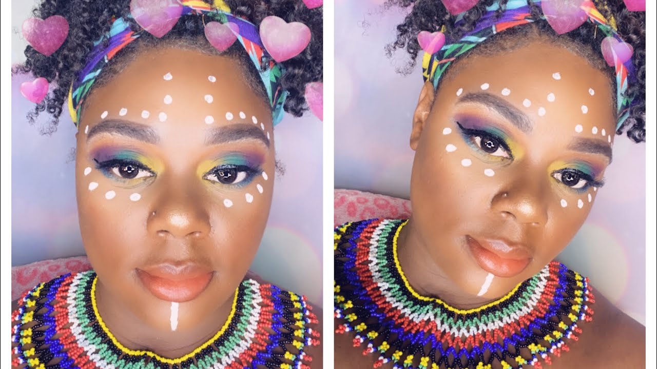 African Tribal Makeup Tutorial - YouTube