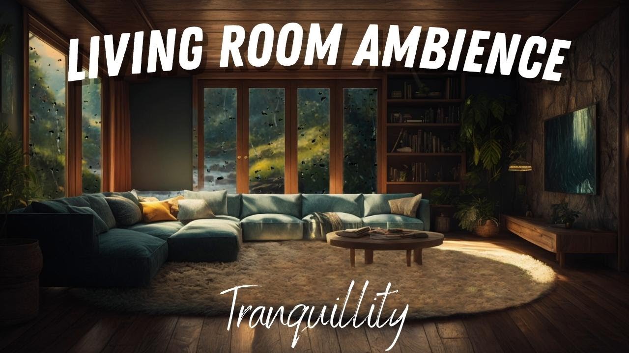 Cozy Living Room Ambience! AC And Rain Sound With Video. - YouTube