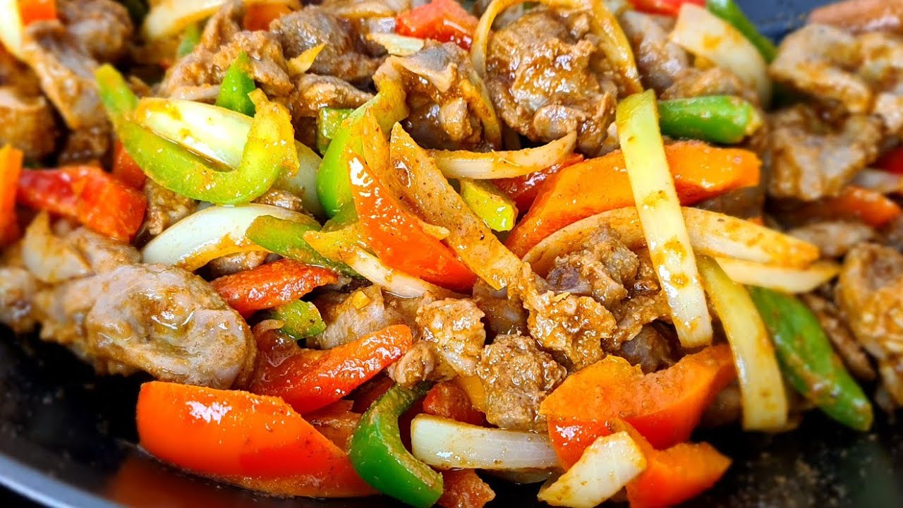 SUYA Gizzard Stir Fry | A Simple Side Dish | Amazin Kitchen - YouTube