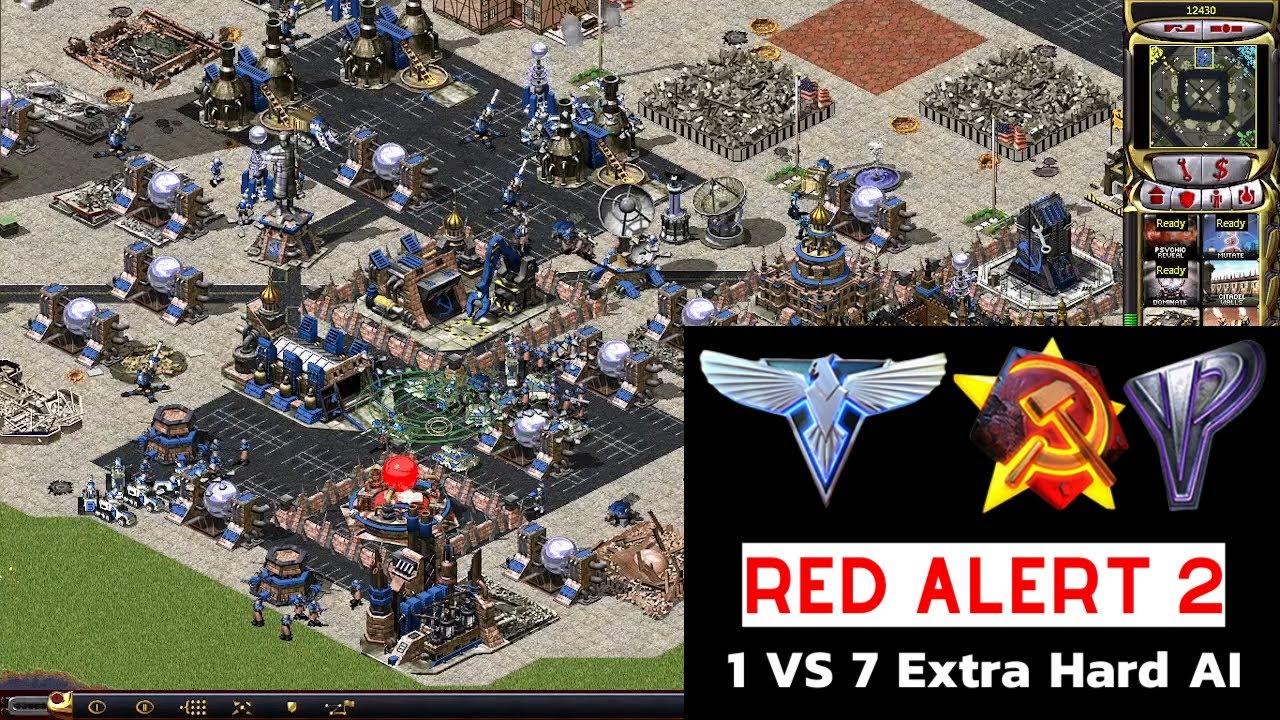Red Alert 2 Yuri's Revenge | 1 Yuri vs 7 Soviets I Charles Town Map ...
