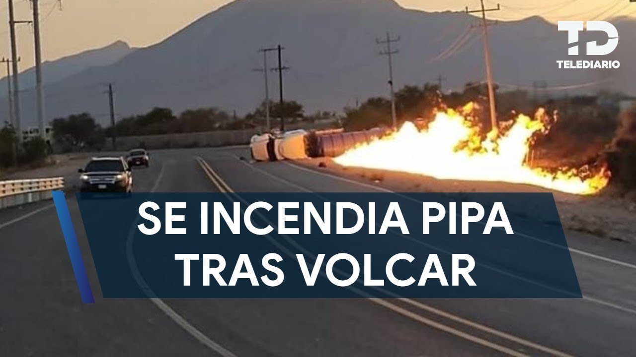 Pipa vuelca y se incendia sobre la carretera a Colombia - YouTube