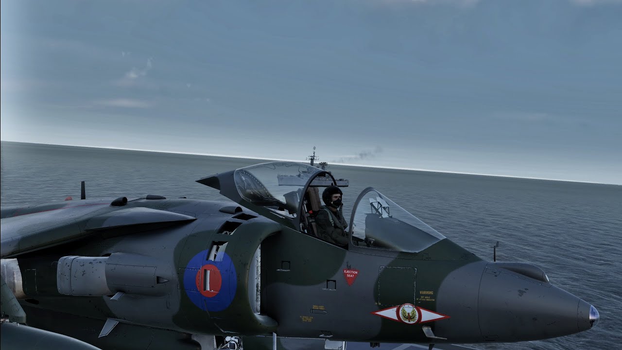 Practicing Harrier take off and landing on HMS Invincible(worst landing ...