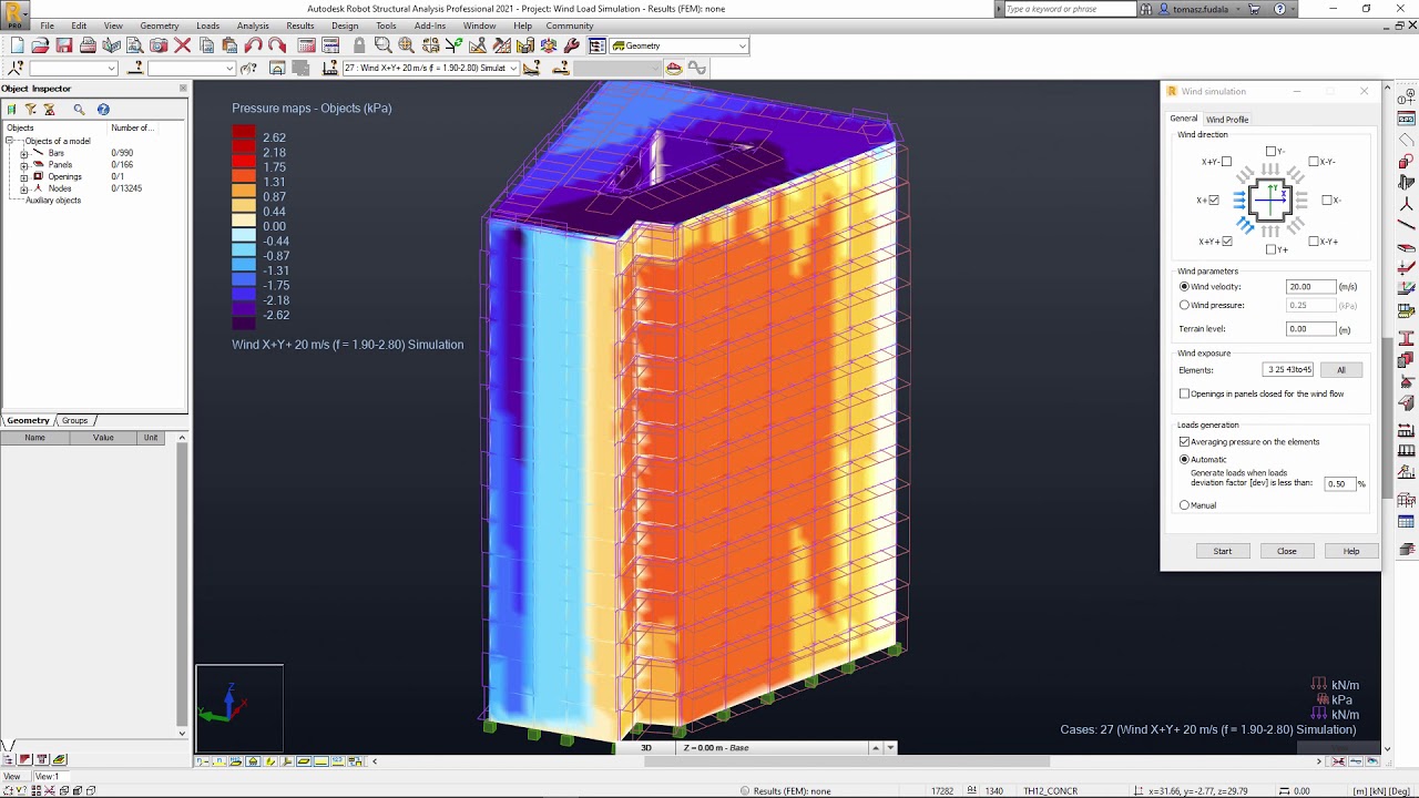 Robot Structural Analysis Professional 2021 Detailed Pressure for ...