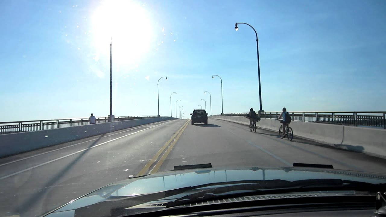 Over Jensen Beach Causeway Bridge leaving island - YouTube