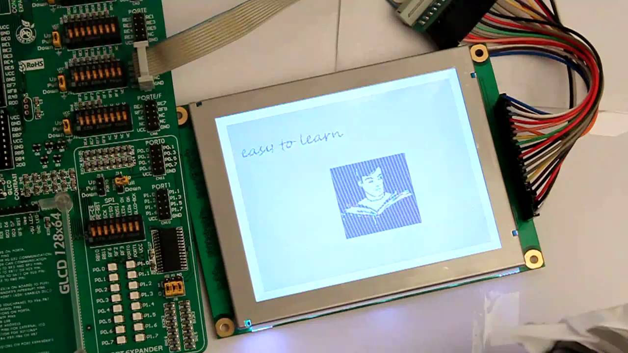 Visual GLCD video examples - EasydsPIC6 - 320x240 - EPSON - YouTube