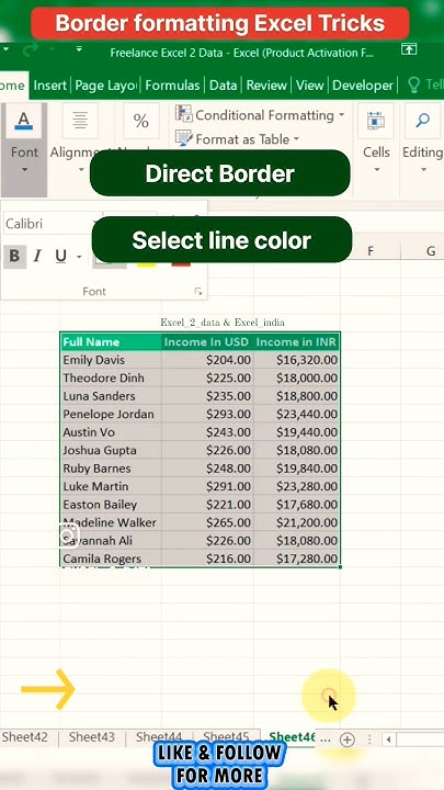 Ms Excel border formatting tricks | #shorts #excel #viral - YouTube