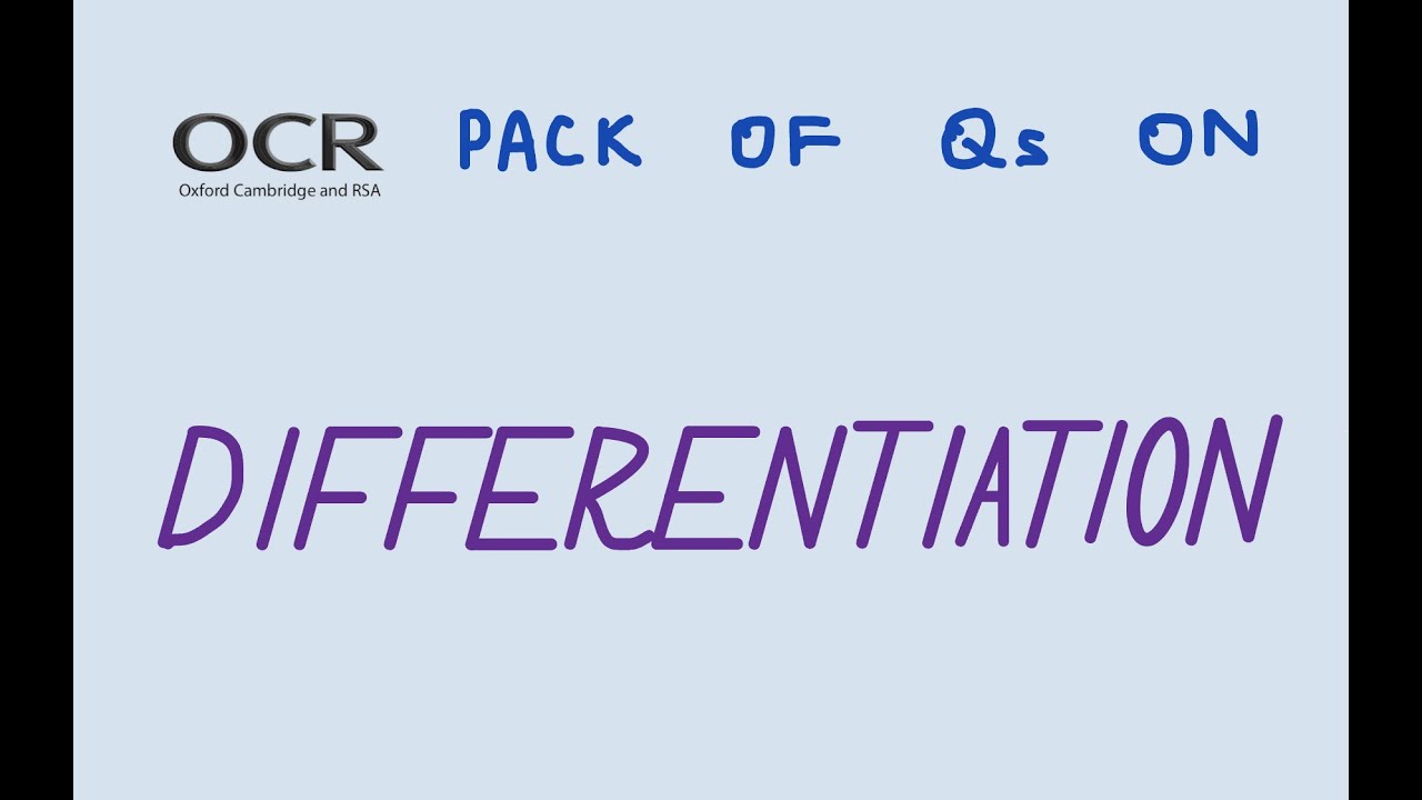 GCSE Additional Maths Revision Pack of Differentiation Past Paper ...