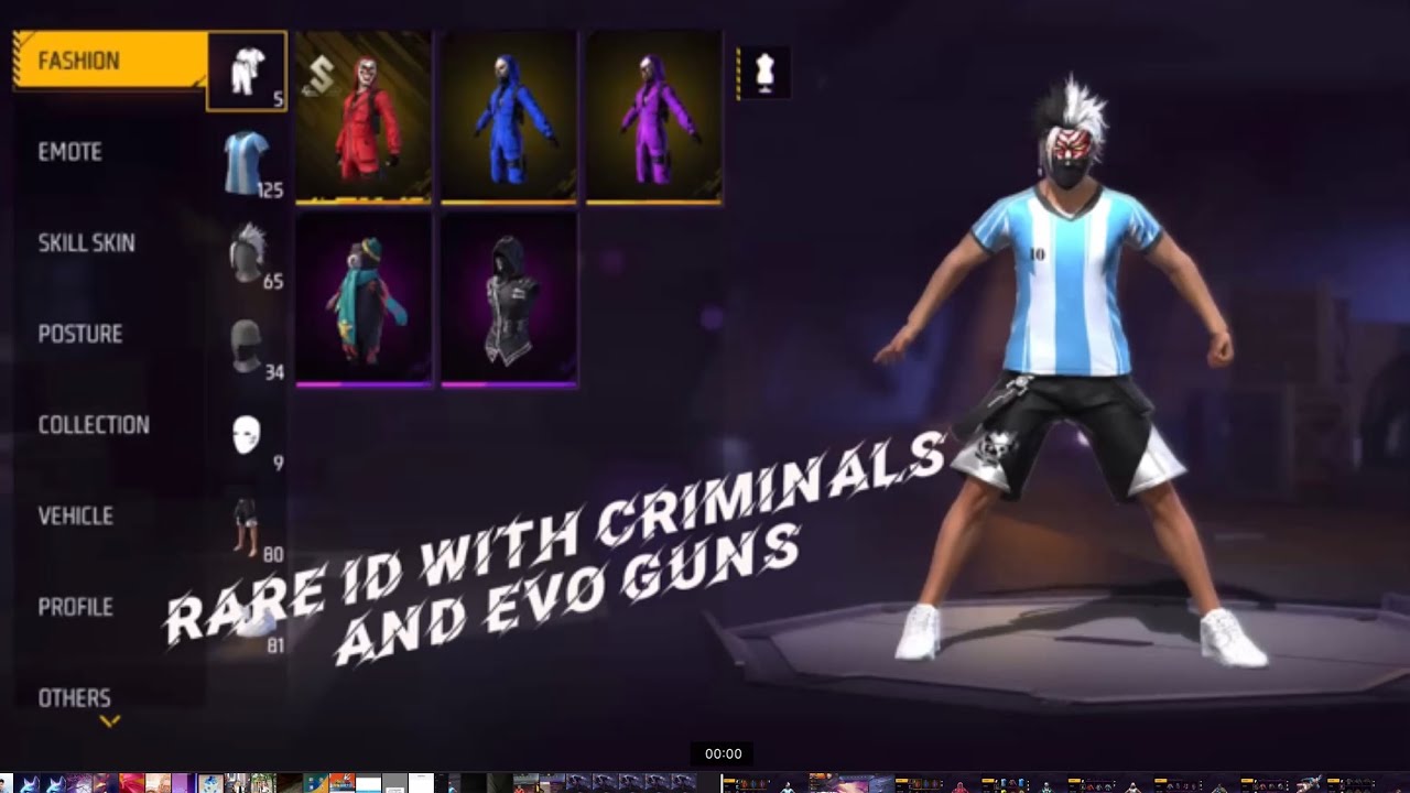 Free fire rare id with diamonds and criminals - YouTube