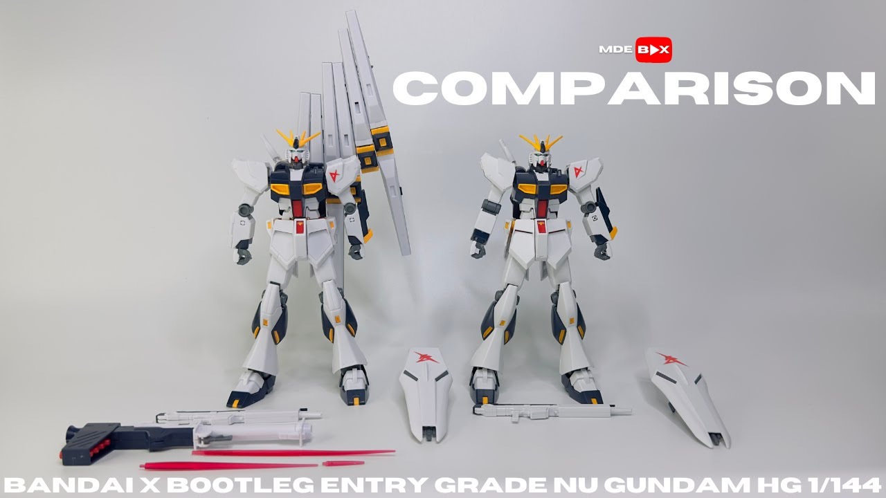 Entry Grade Nu Gundam vs Bootleg HG Nu Gundam Comparison (Bootleg Vs ...