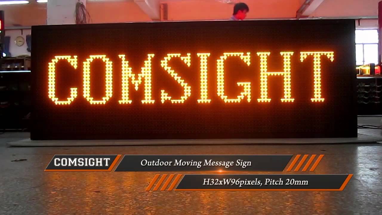 Outdoor LED Moving Message Sign - YouTube