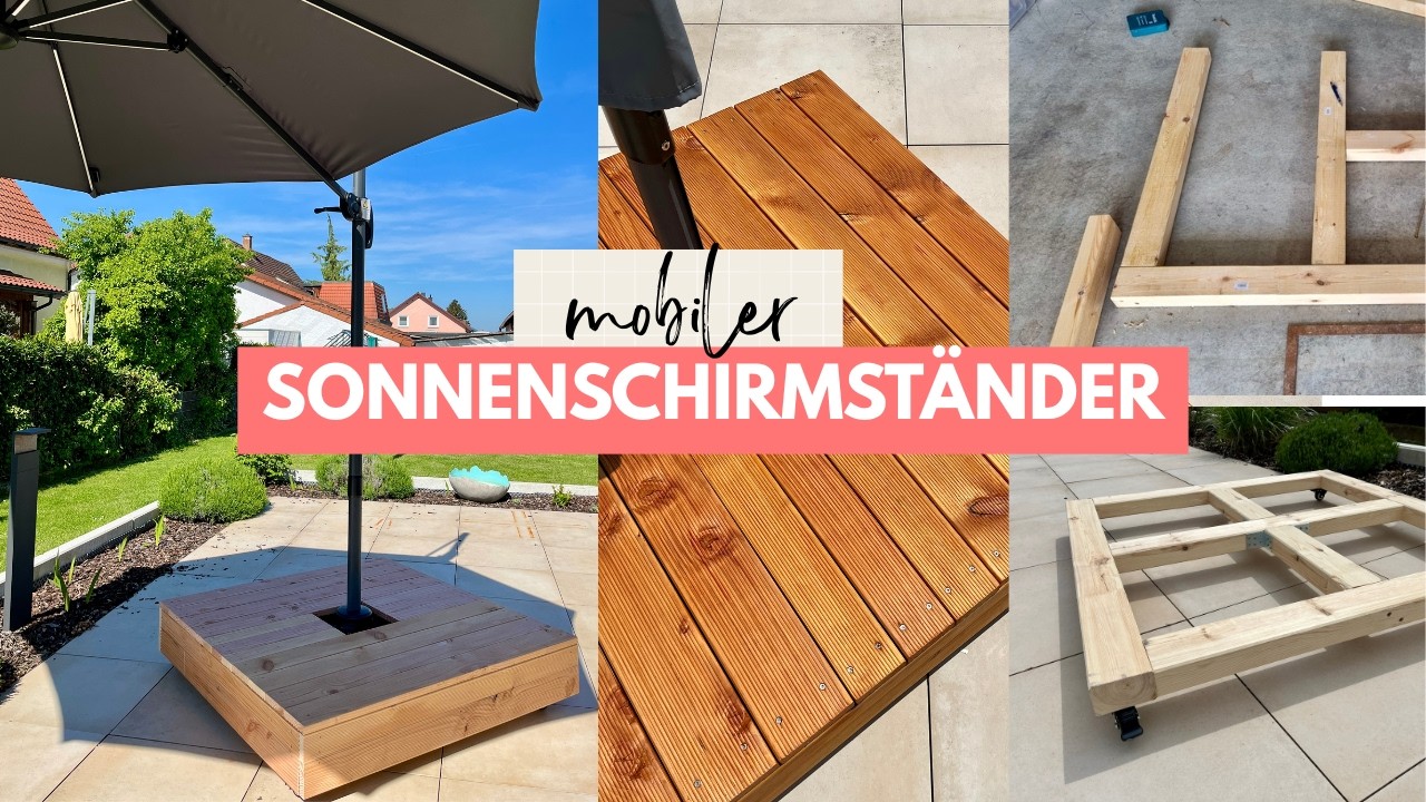 Mobiler Sonnenschirmständer selber bauen | für Balkon & Terrasse - YouTube