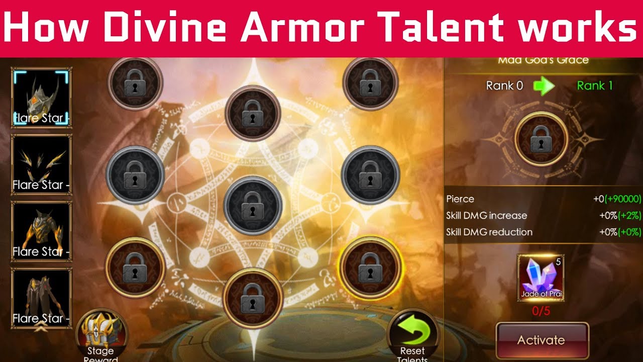 How Divine Armor Talent Works and Llorac upgrading - Legacy Of Discord ...