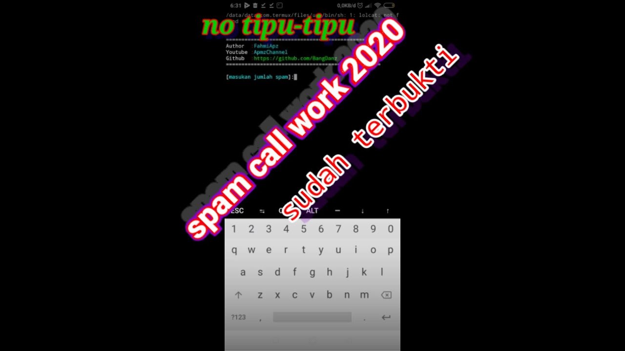 Spam call via TERMUX 2020work 100% - YouTube