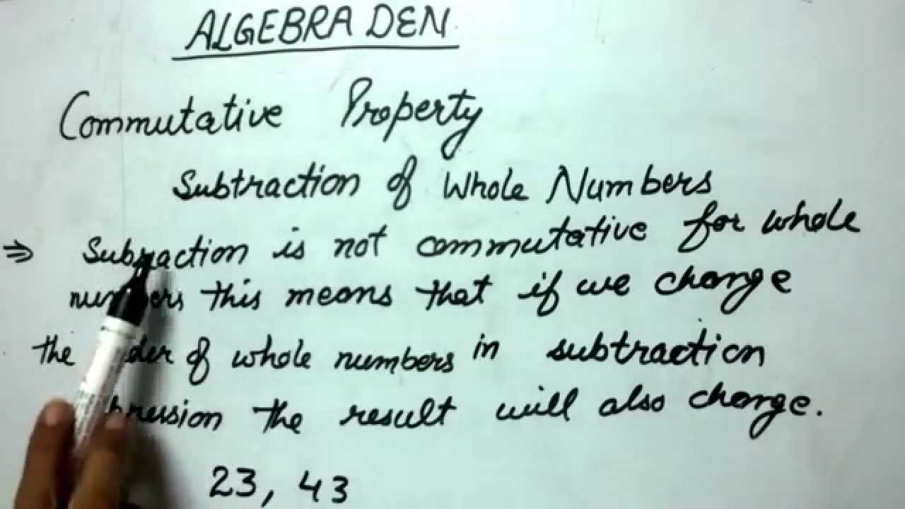 Commutative Property Of Subtraction