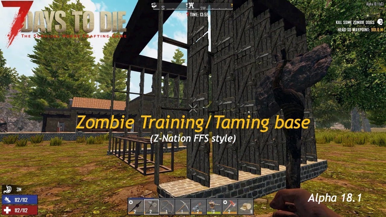 7 Days to Die: Day 7 | Super Easy Zombie Training/Taming Horde Base ...