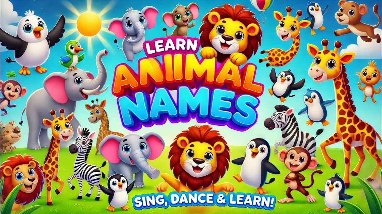 Learn Animal Names | Sing, Dance, Learn #nurseryrhymes #kidslearning ...