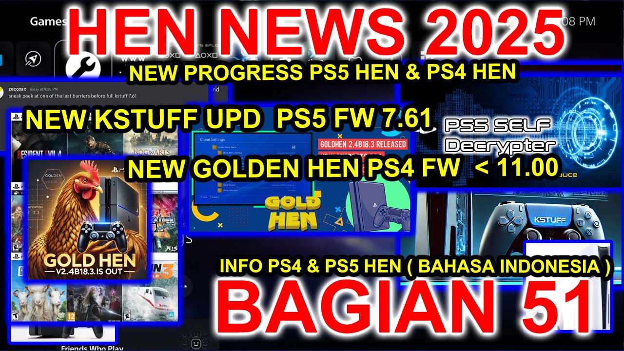 NEWS PS5 & PS4 HEN lua + KSTUFF 6.XX 7.61 - NEW INFO PS4 HEN GOLDEN HEN - 2025 #Bagian51 - YouTube