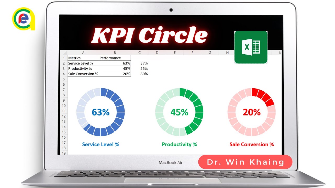 KPI Circle in Excel | Data Analysis Myanmar - YouTube