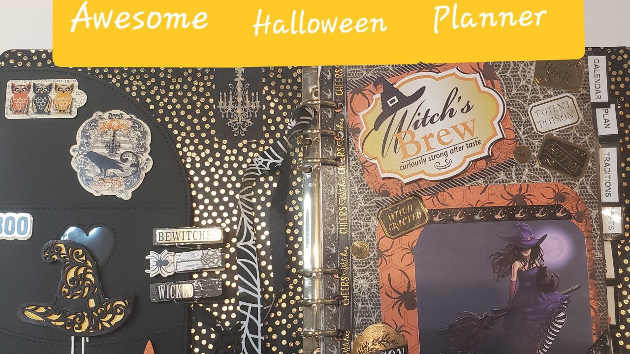 DIY Halloween Planner/ Witch theme - YouTube