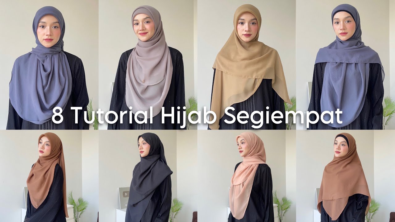 8 Tutorial Hijab Segiempat Menutup Bagian Dada Lebaran/ Buka Bersama ...