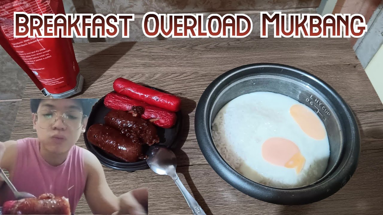 Breakfast Overload Mukbang (Hotdog, Longganisa,Itlog) - YouTube