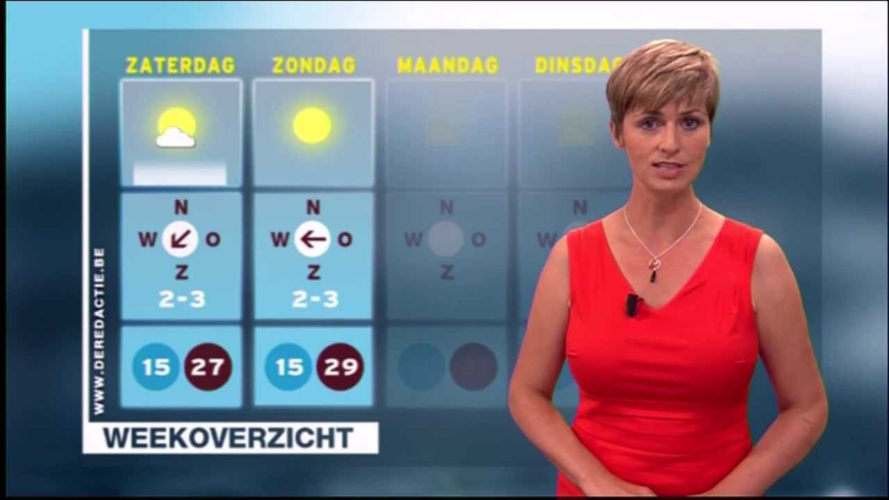 Vlaamse weervrouw Sabine Hagedoren weerbericht 19 juli 2013 - YouTube