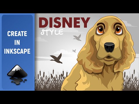 Made with Inkscape (Speed Art): Cocker Spaniel (Disney style) - YouTube
